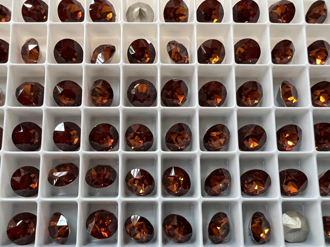 12 Pieces 8mm 1088 Smoked Amber Crystal 39ss Chatons - Austrian ...