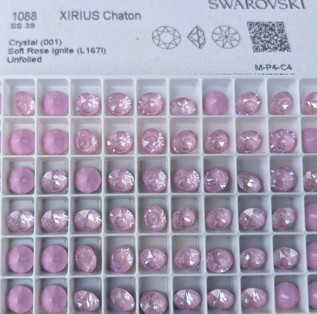 12 Pieces 8mm 1088 Soft Rose Ignite Crystal 39ss Chatons - Etsy
