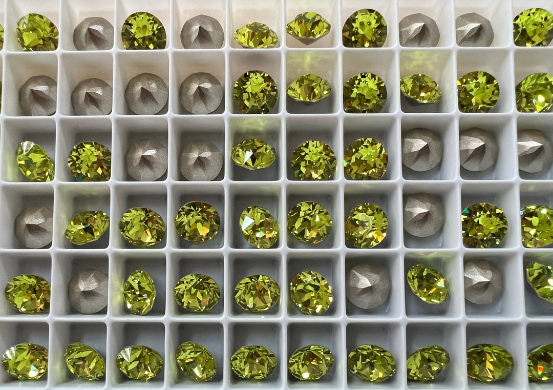 12 Pieces 8mm 1088 Citrus Green Crystal 39ss Chatons - Etsy