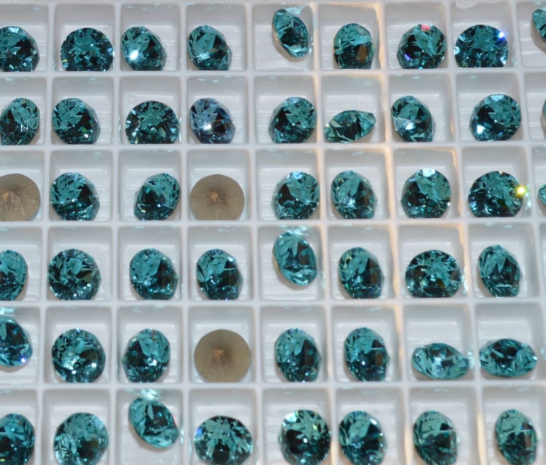 12 Pieces 8mm 1088 Light Turquoise Crystal 39ss Chatons - Etsy