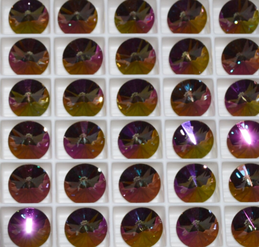 12 Piece 12mm 1122 Starlight Crystal Rivolis With After Market Coating ...