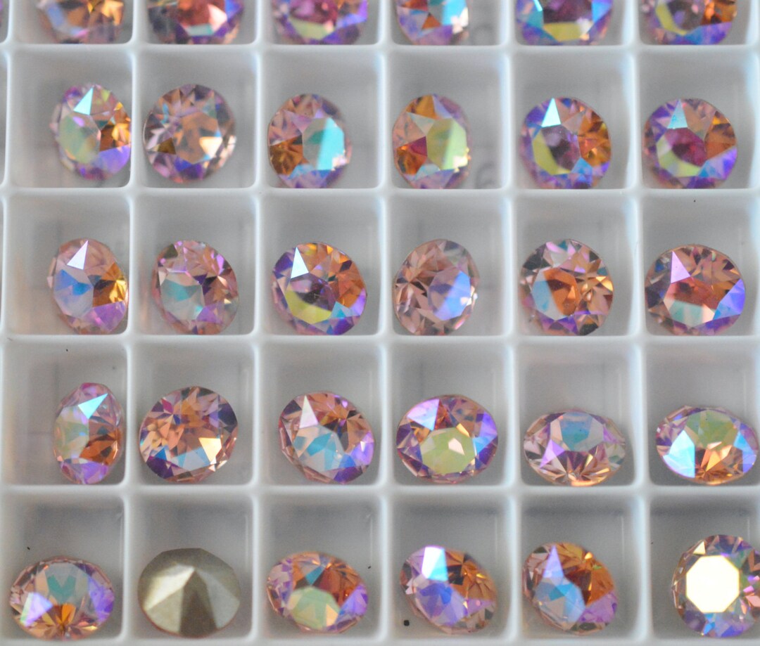 12 Pieces 8mm 1088 Light Rose AB Crystal 39ss Chatons With After Market ...