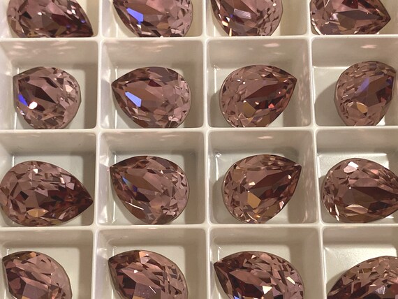 1 Piece 4320 Antique Pink 18mm X 13mm Crystal Fancy Pear - Etsy
