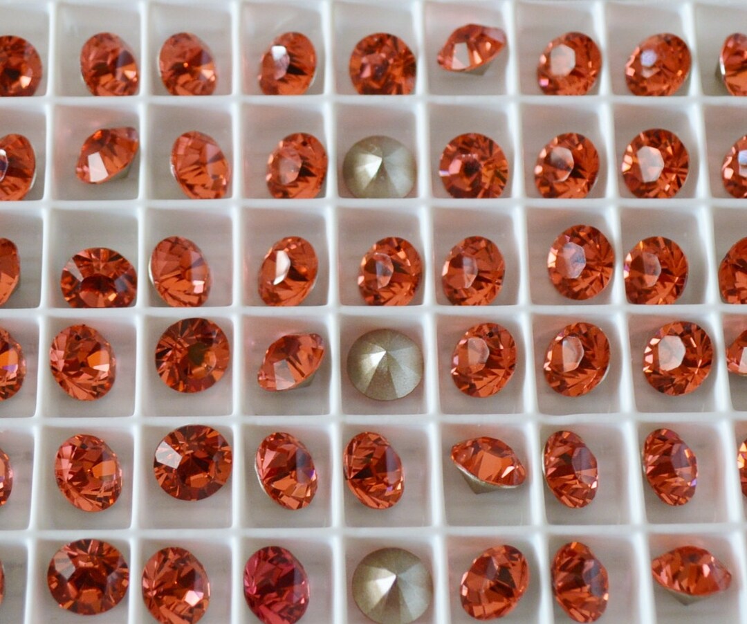 12 Pieces 8mm 1088 Padparadscha Crystal 39ss Chatons - Etsy