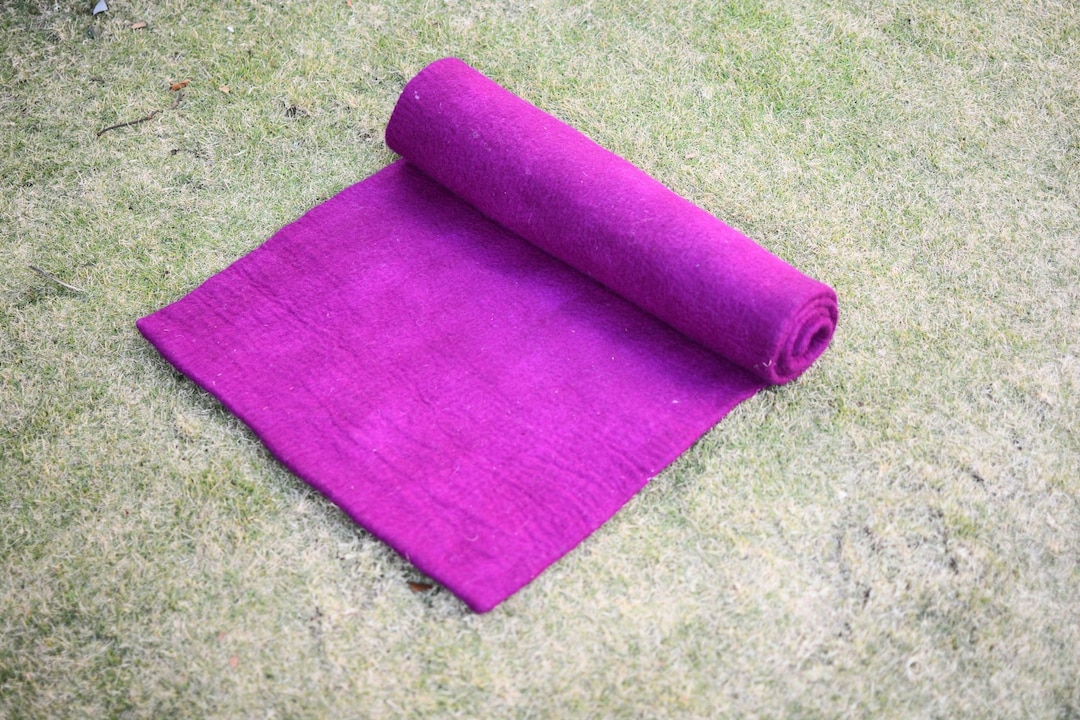 Violet Felt Yoga Mat Handmade Natural Meditation Mat for Everyday Use ...