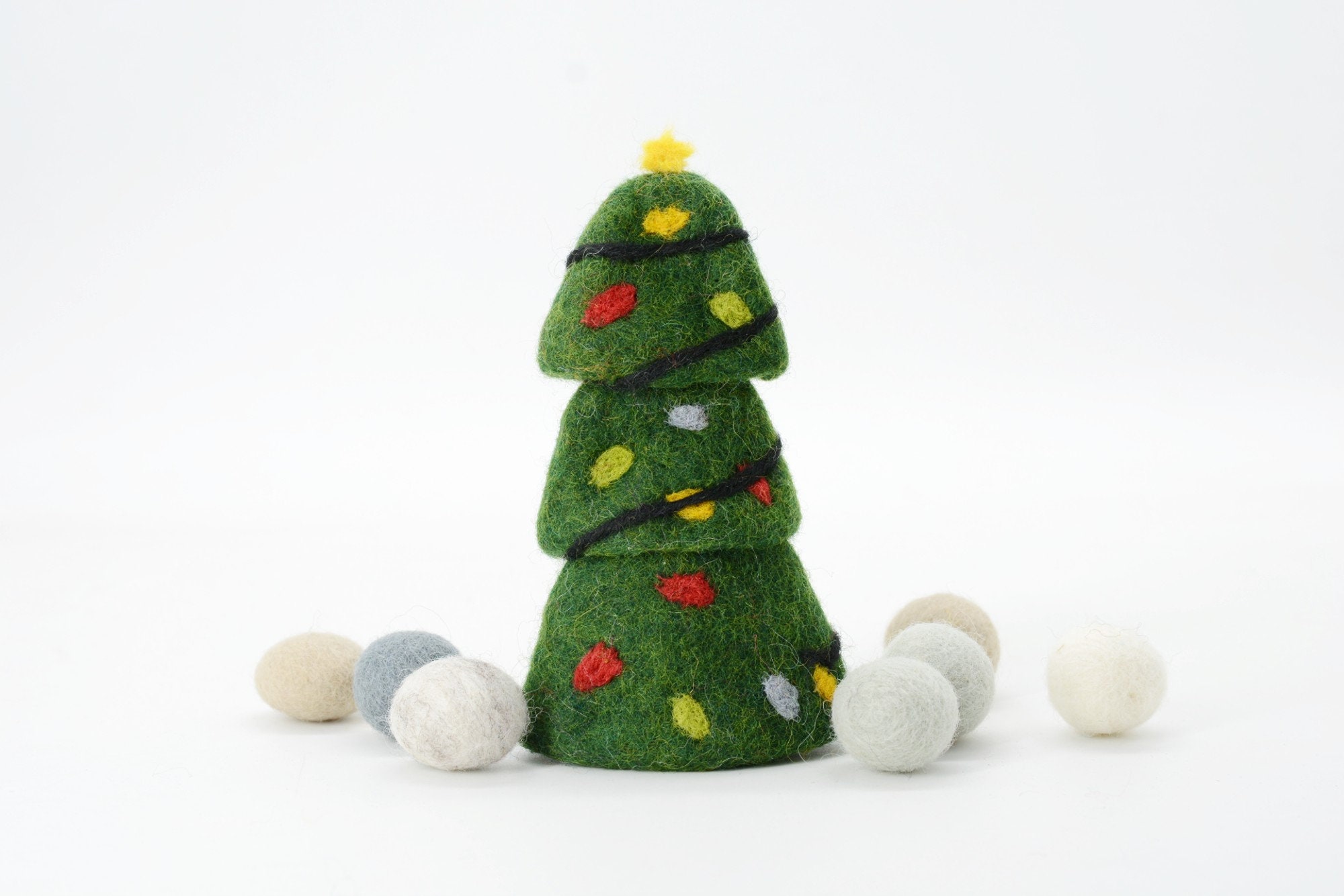10 Pcs Christmas Tree Hand-felted Wool Christmas Ornaments - Etsy UK