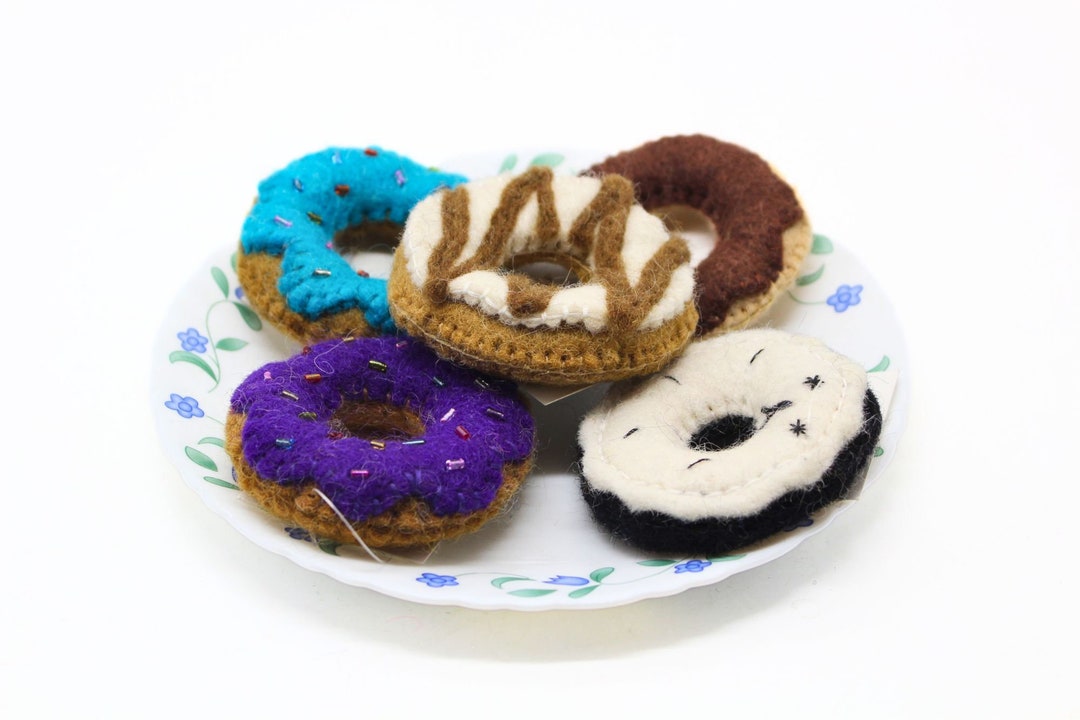 Felted Play Donuts set of 5 Stuffed Handmade Play Donuts Doughnuts for ...