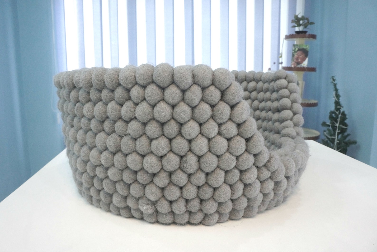 Felt Ball Dog Bednatural Gray Felt Dog Bed Pet Bed Dog - Etsy