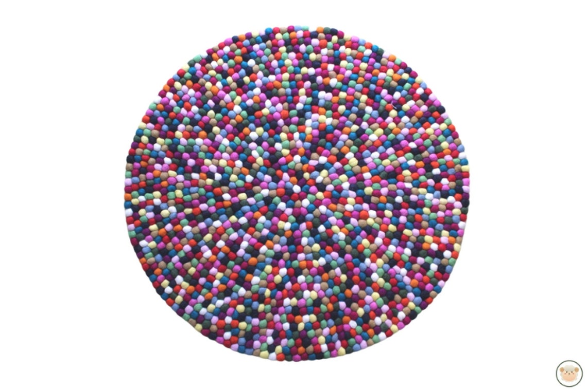 Multicolor Felt Ball Carpet 90CM-300CM Pom Pom Nursery Rug - Etsy