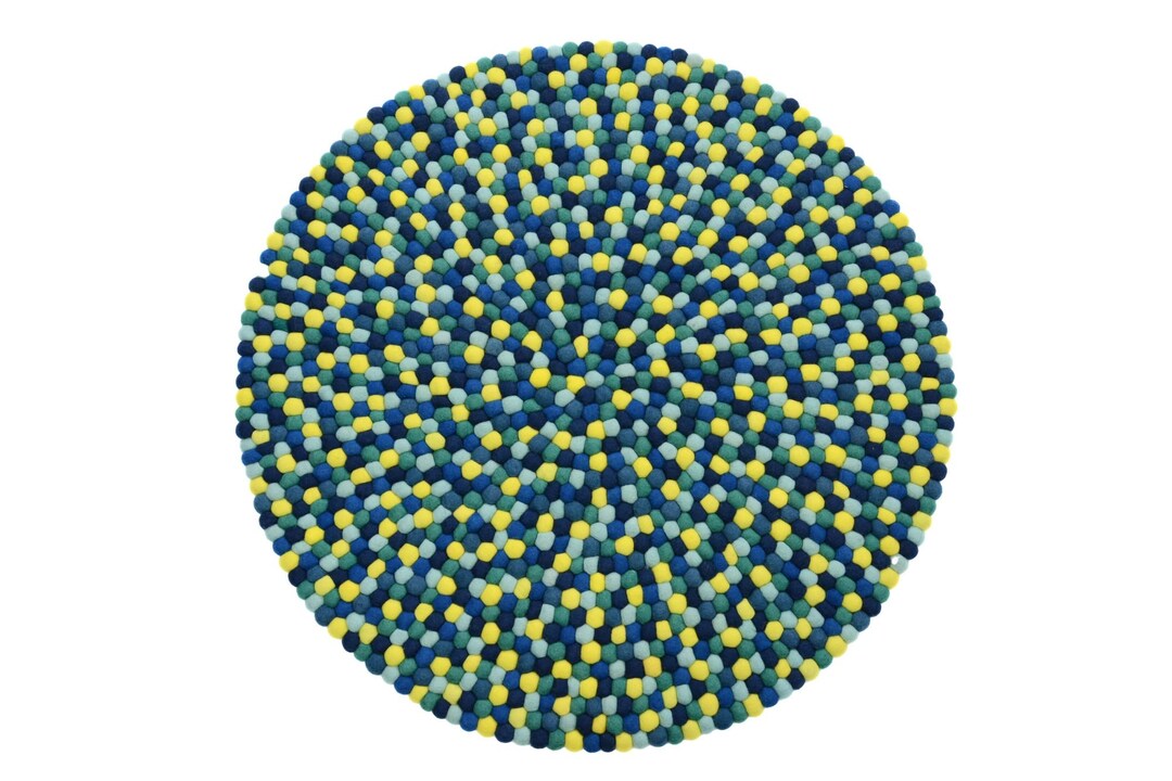 Multicolor Felt Ball Rug Handmade Wool Rug for Nursery Room Decor 40 to ...