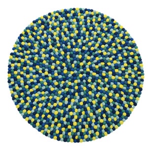 Multicolor Felt Ball Rug Handmade Wool Rug for Nursery Room Decor 40 to ...