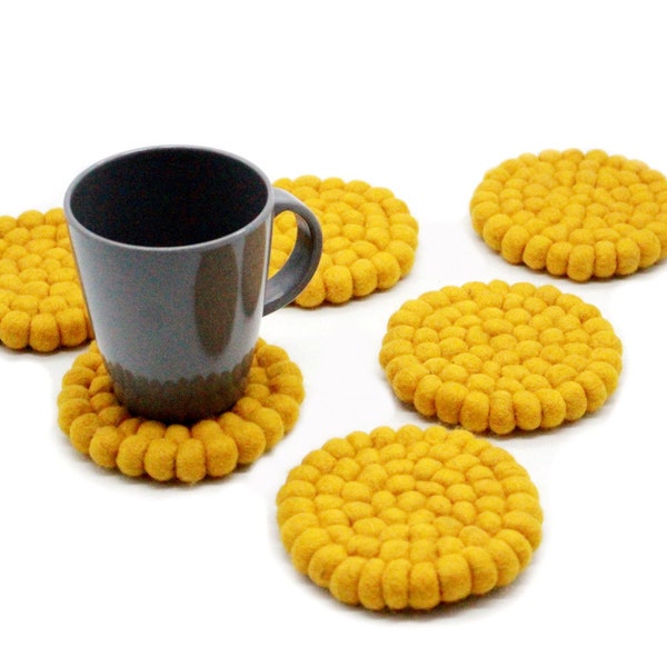 Yellow Coasters - Etsy