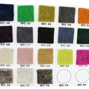 Felt Color Chart-wool Felt Sample,color Samples,fabric Swatches,merion ...