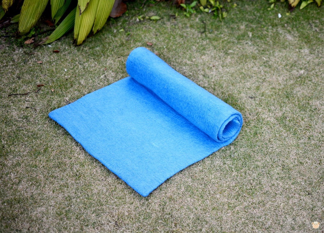 Blue Rectangle Yoga Mat, Choose Your Size Comfortable and Eco-friendly ...