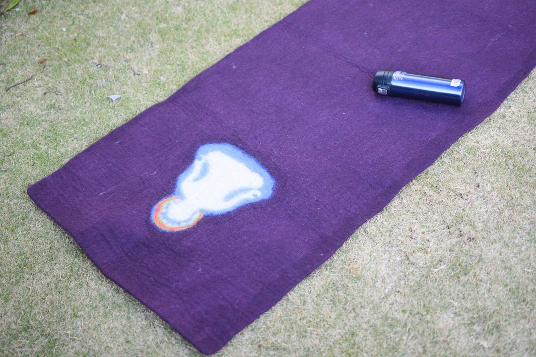 Buddha Wool Felted Yoga and Workout Mat Handmade Woolen Yoga for Your ...