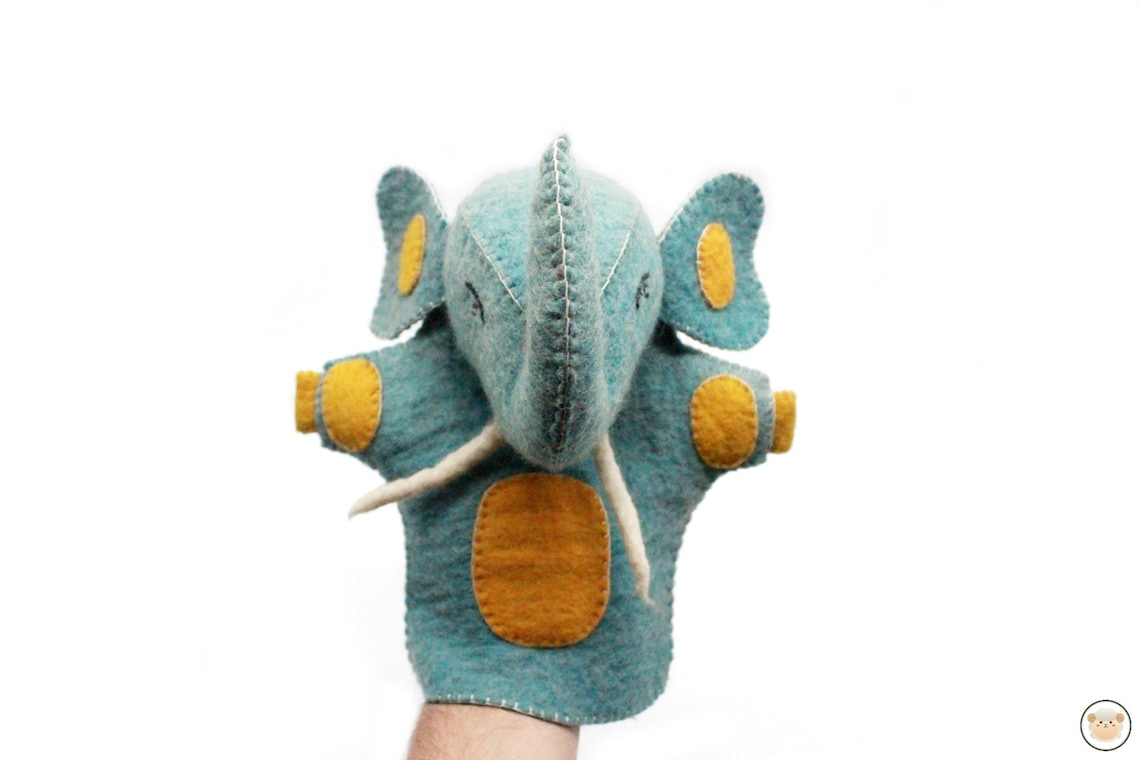 Handmade Felt Puppets Hand Puppet Animal Puppet Elephant - Etsy