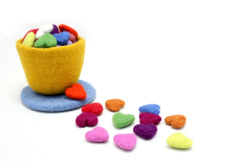 4cm Mix Felt Hearts-woolen Felt Heart for Diy-multicolor Felt | Etsy