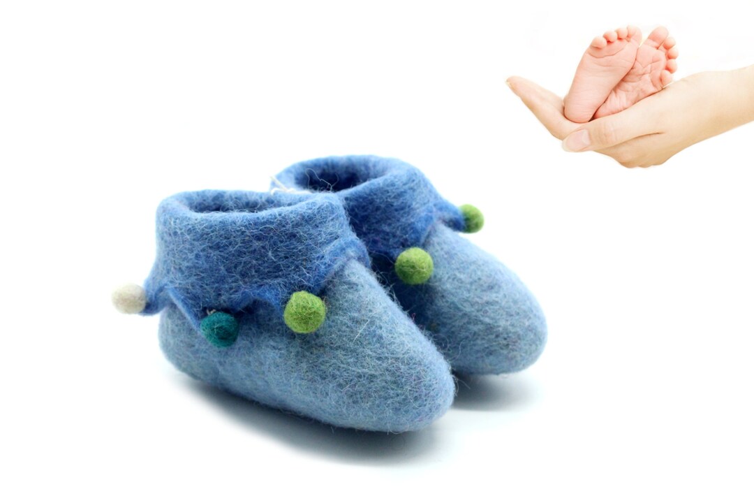 Felt Indoor Baby Shoes 10 CM Non Allergic Children's Booties Kids ...