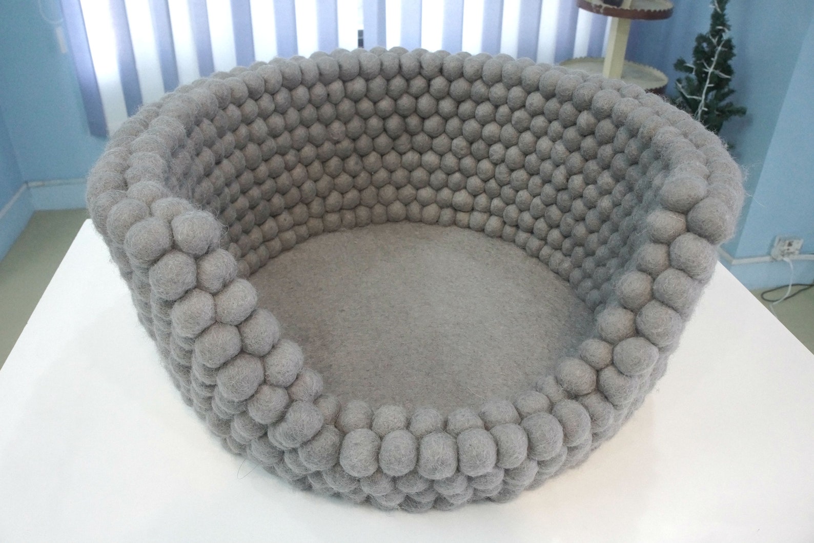 Felt Ball Dog Bednatural Gray Felt Dog Bed Pet Bed Dog - Etsy