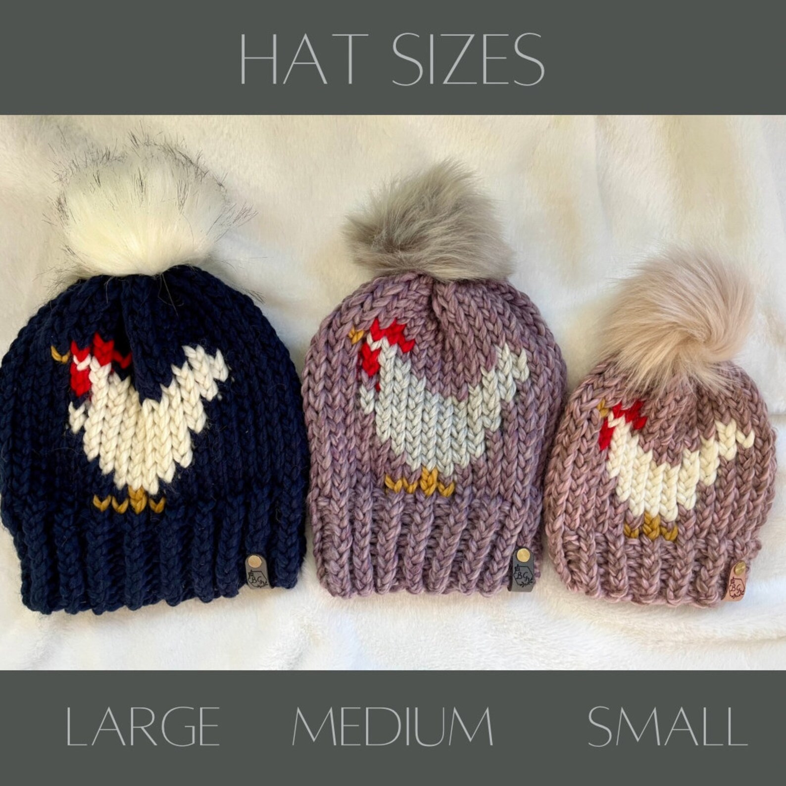 Build Your Own Chicken Knitted Beanie - Chicken Print Hat - Fall Hat ...