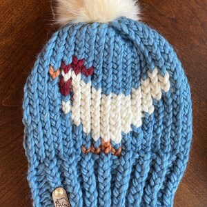 Build Your Own Chicken Knitted Beanie - Chicken Print Hat - Fall Hat ...