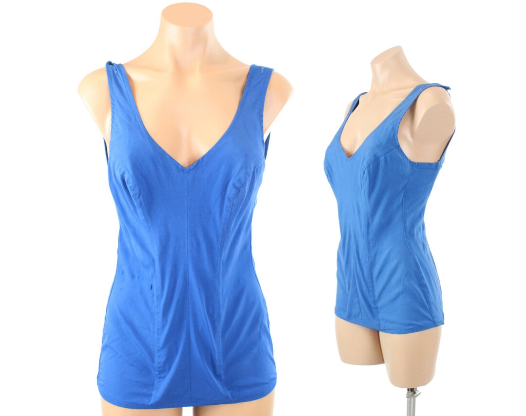 Vintage 50s One Piece Bathing Suit Swimwear Swimsuit Pinup Rockabilly ...