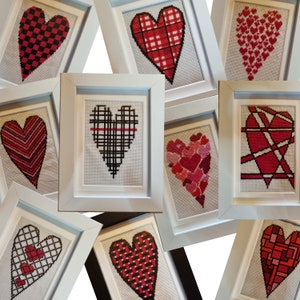10 Small Collection Cross Stitch Heart Patterns Set - Etsy