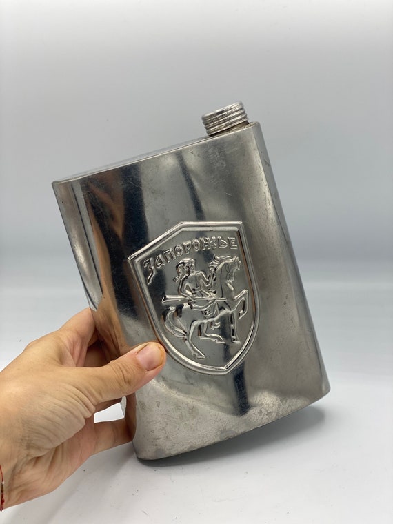 Vintage Alcohol Metal Flask Liquor Bottle With a Shot Glass - Etsy