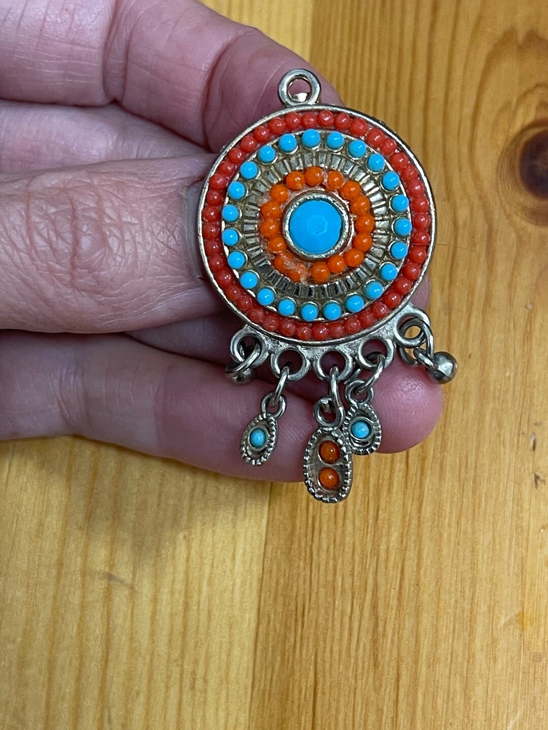 Vintage Stones Indian Brooch - Etsy