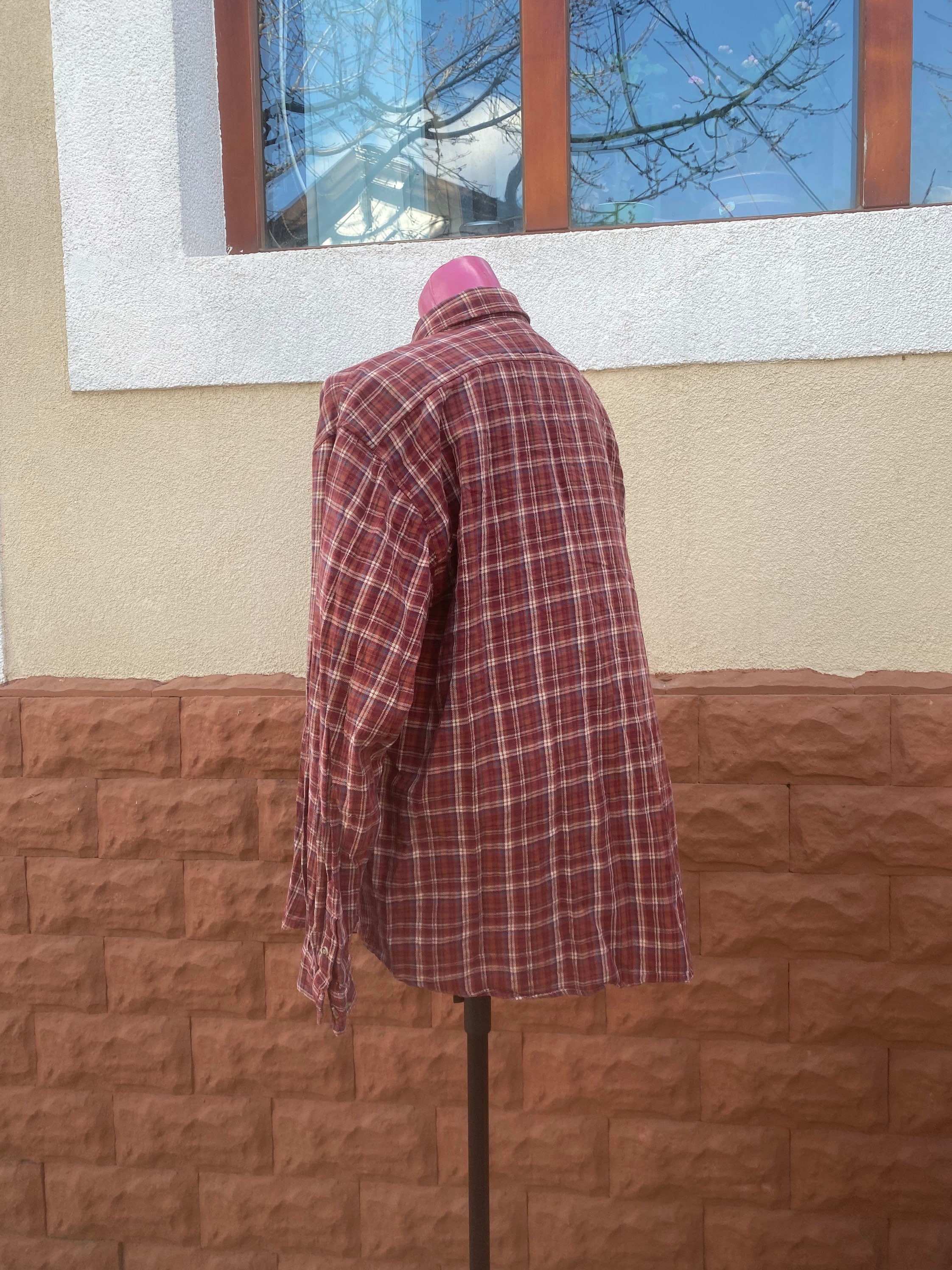 Red Squared Shirt , Size L - Etsy