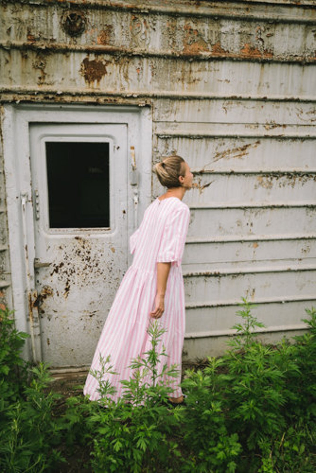 Pink Dress: "hydrangea", Designer Dress, Slow Fashion, Linen, Natural ...