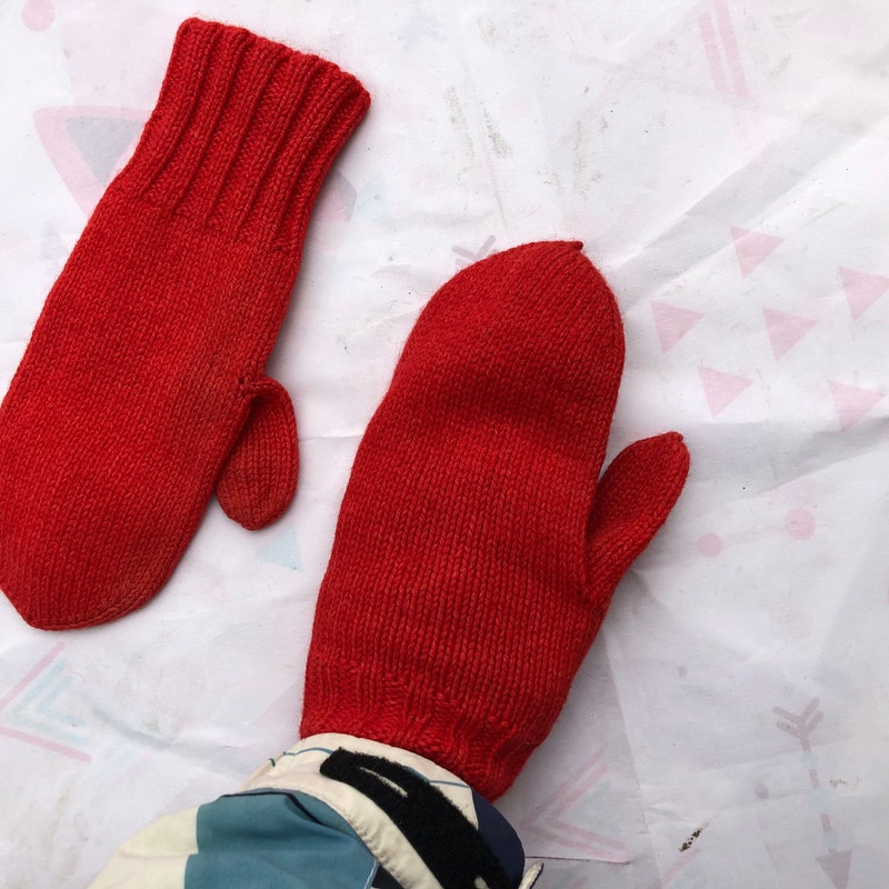 Red Mittens - Etsy