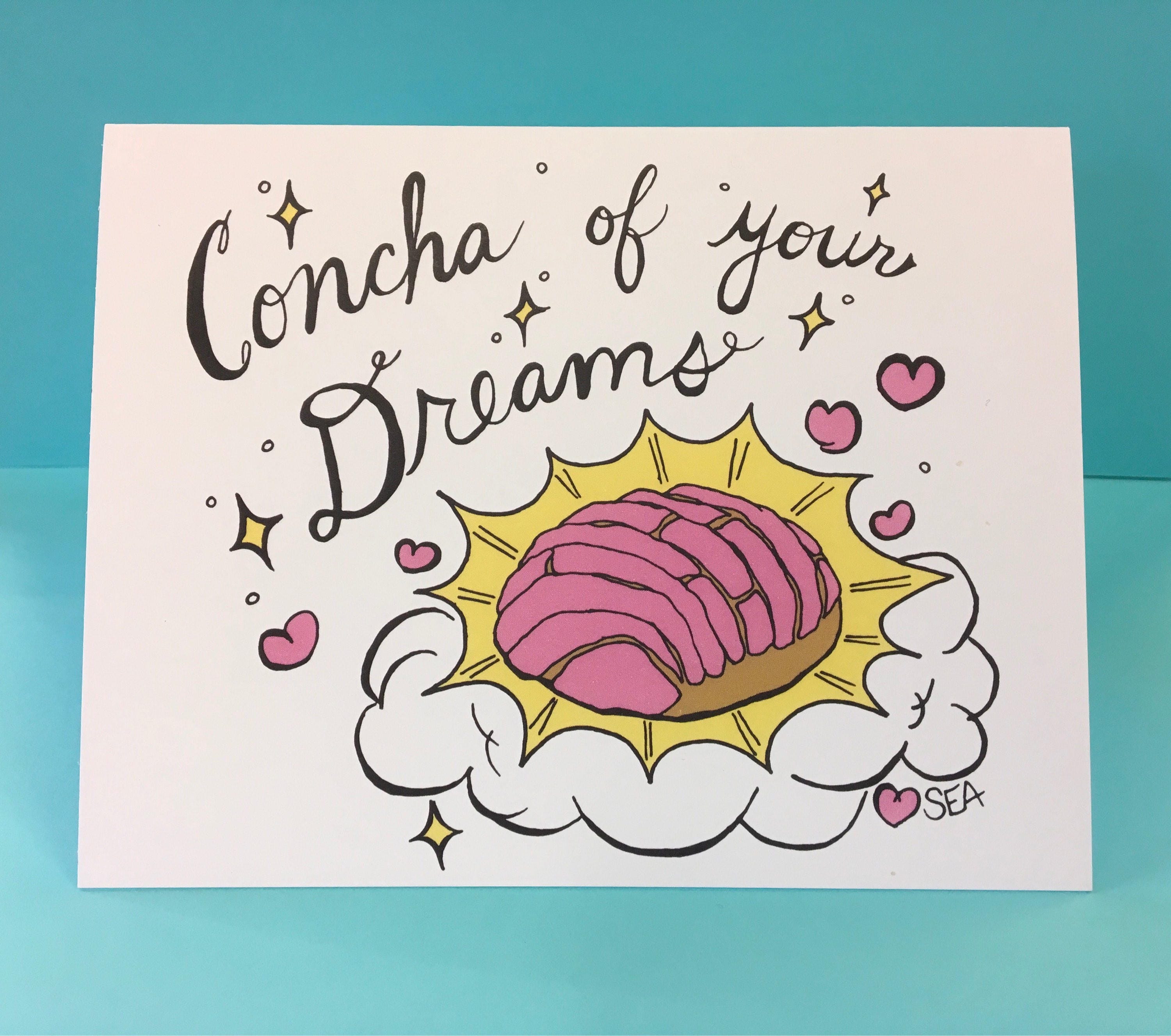 Pink Concha of Your Dreams Valentine Galentine Pan Dulce Blank | Etsy