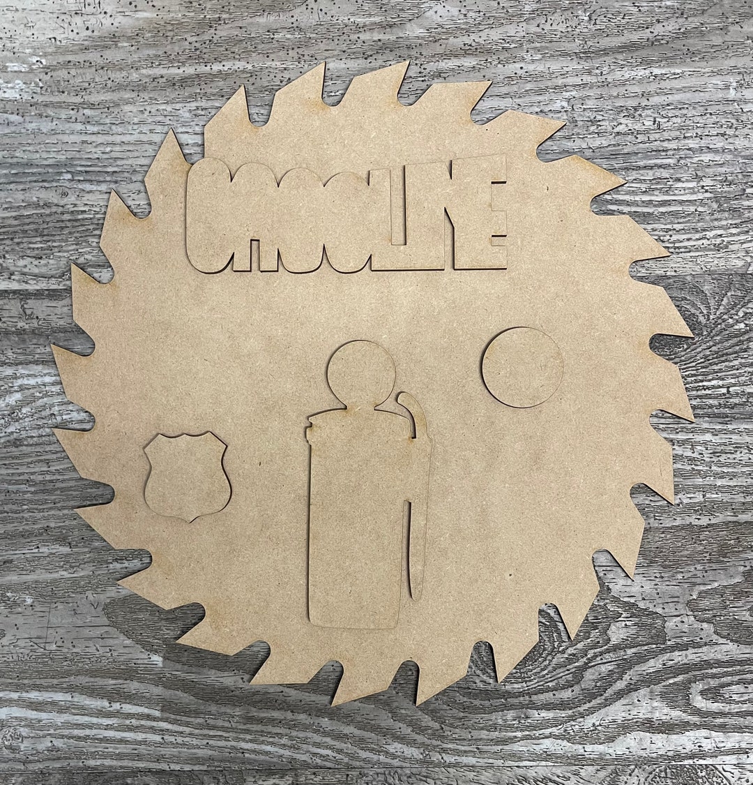 Saw Blade and Premium Gasoline Cutouts Unpainted Wooden - Etsy