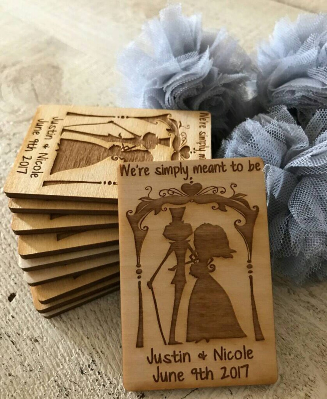 Jack and Sally Qty 30-50 Wedding Favor Magnets - Bride, Groom, Gift ...