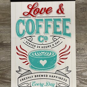 Love & Coffee Co Unfinished Wooden Sign and Pieces Ready for You to ...