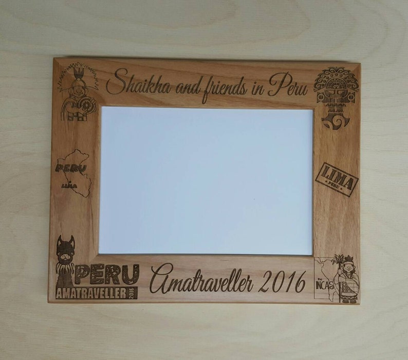 Peru Picture Frame 5x7 Vacation Custom Laser Engraved Frame | Etsy