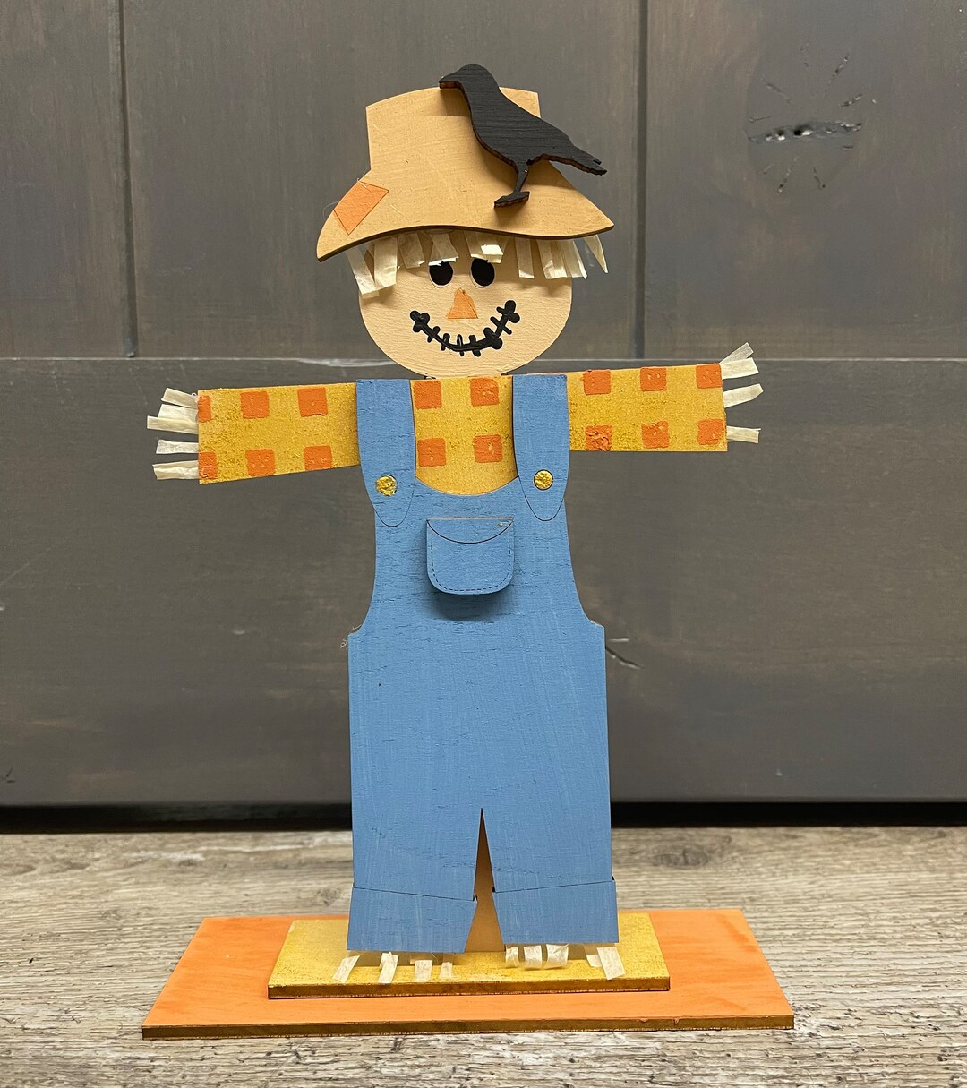 Standing Scarecrow or Scarecrow Ornament Unpainted Wood - Etsy