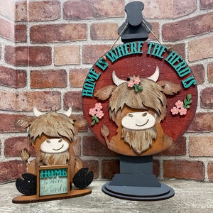 Highland Cow Sign Cutouts, 11 or 16 Inches Unfinished Cutouts With ...
