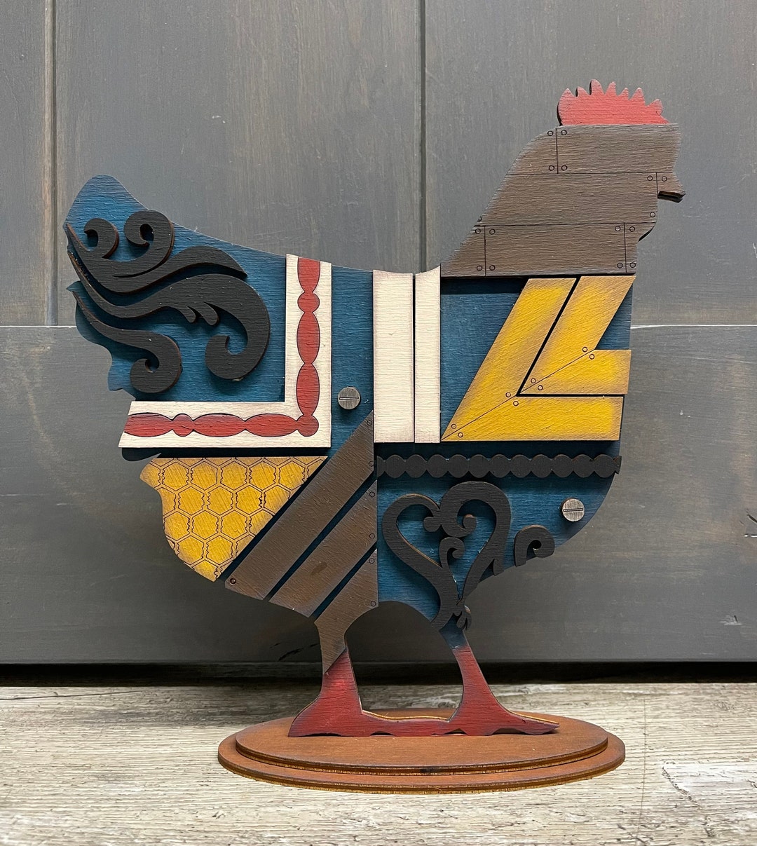 Extra Large Scrolly Chicken Unpainted Wooden Cutouts Ready - Etsy