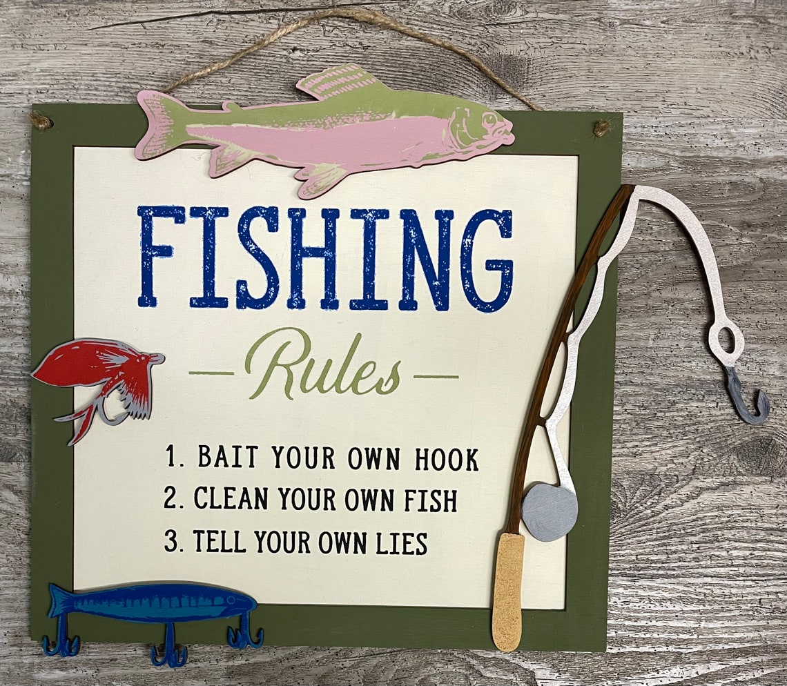 Fishing Rules 4 Piece Fishing Cutouts Only Unpainted - Etsy