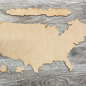 USA Map Cutouts Kit With 6 Magnets Ready to Paint, Unpainted Wood ...