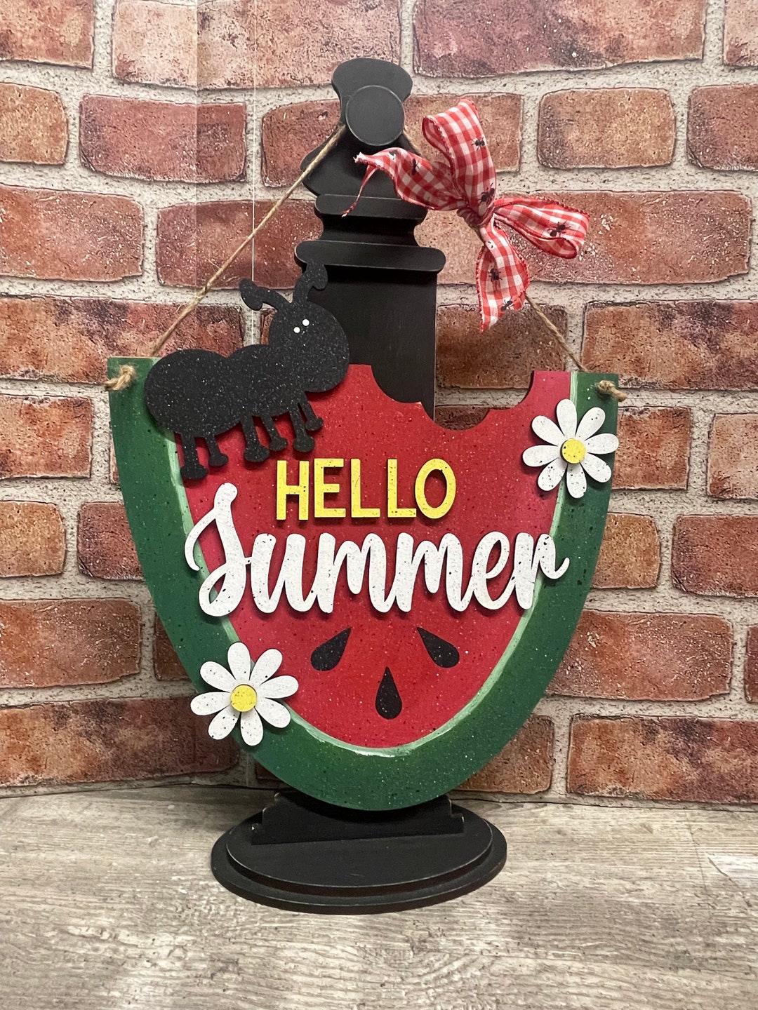 Hello Summer Watermelon Sign Kit, Unpainted Wooden Cutouts Ready for ...