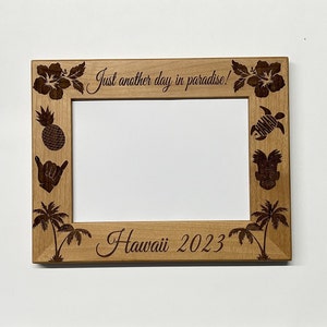 Hawaii Picture Frame 4x6 Vacation, Custom Laser Engraved Frame - Etsy