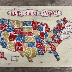 USA Map Cutouts With Sign Backer Kit Ready to Paint, Unpainted Wood ...