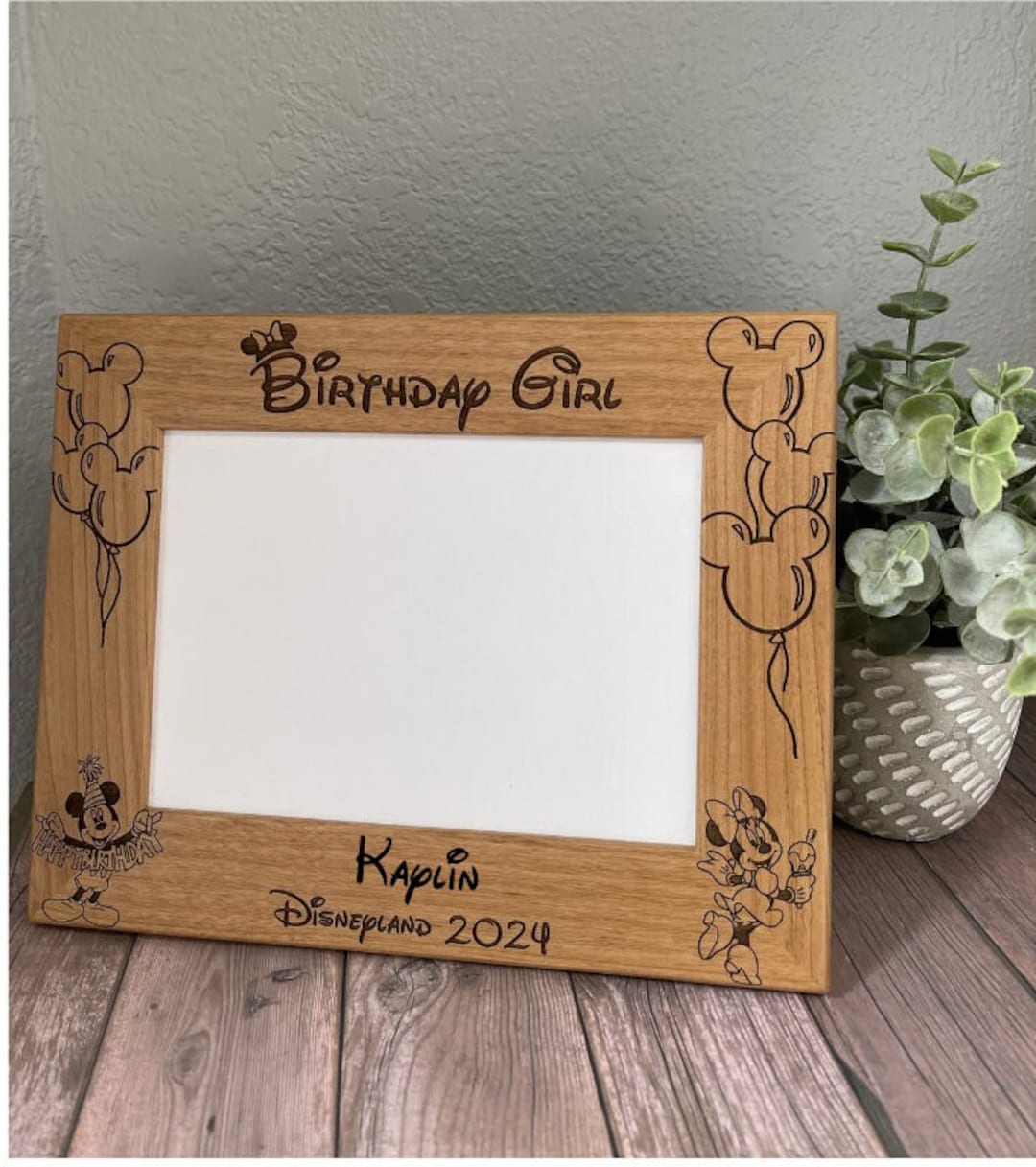 Disney Birthday 5x7 Picture Frame Custom Disneyland, Disney World ...