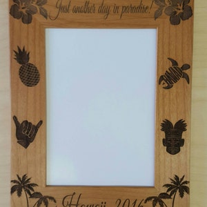 Hawaii Picture Frame 5x7 Vacation Custom Laser Engraved Frame - Etsy
