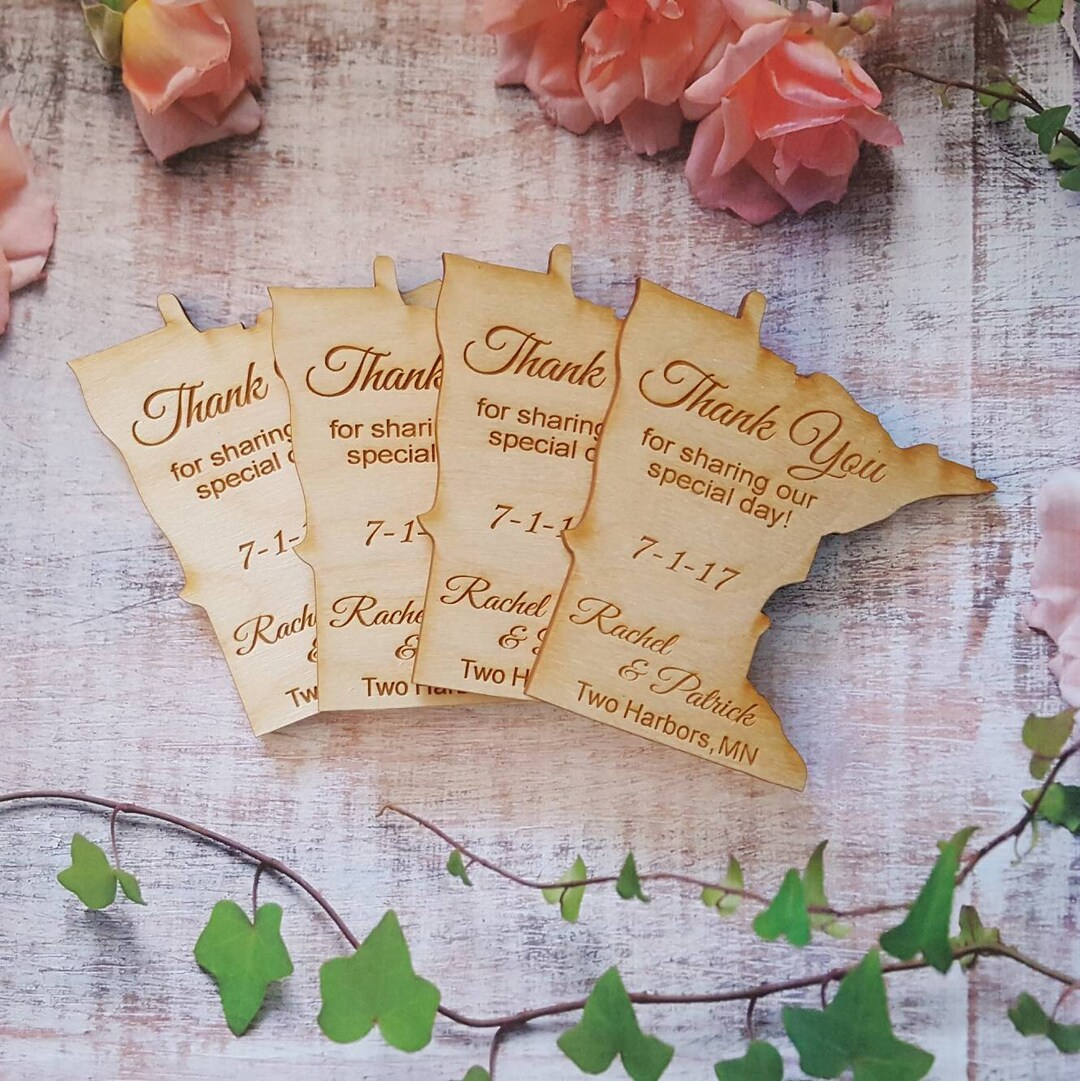20 Wedding Favor, Minnesota Wedding Favor State Magnets - Bride, Groom ...