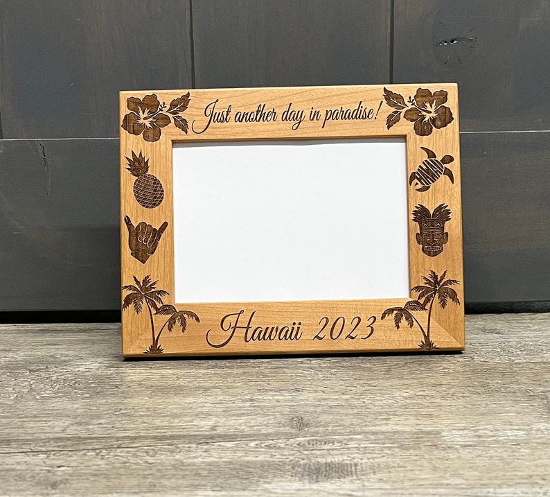 Hawaii Picture Frame 5x7 Vacation Custom Laser Engraved Frame - Etsy