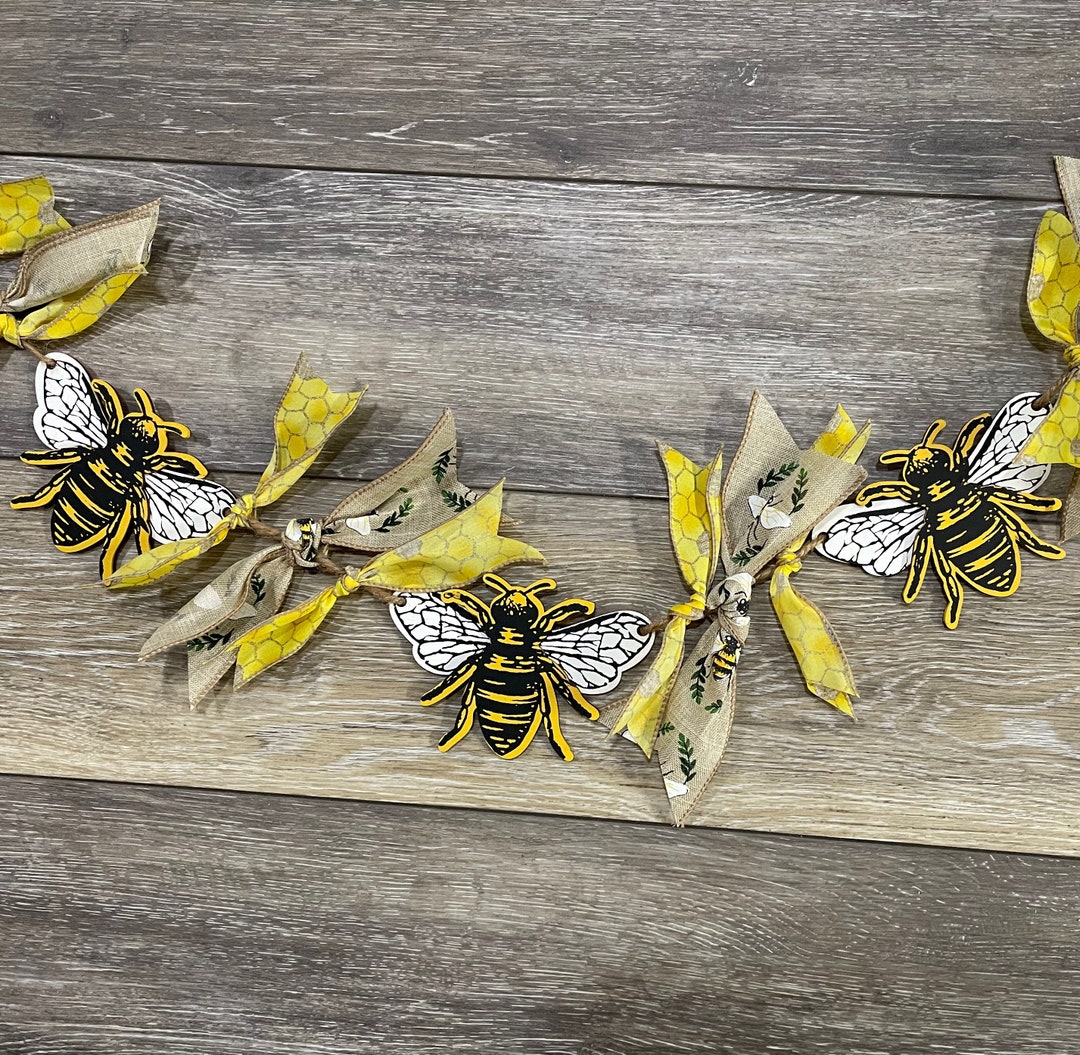 Honey Bee Farm Garland Wood Kit, Unpainted Wooden Cutouts Ready for You ...